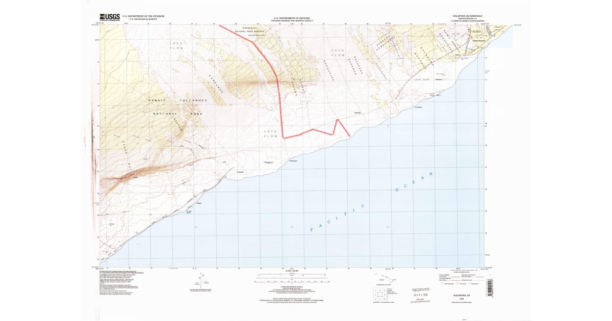 1994 Map of Kalapana, HI — High-Res | Pastmaps
