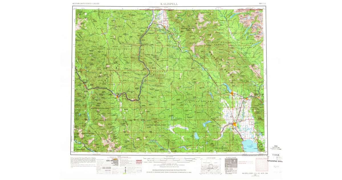 1950s Maps of Martin City, MT | Pastmaps