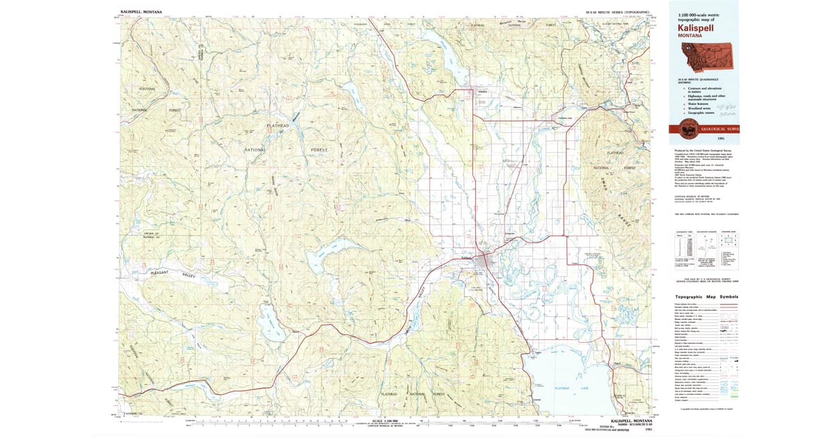 1980s Maps of Somers, MT | Pastmaps