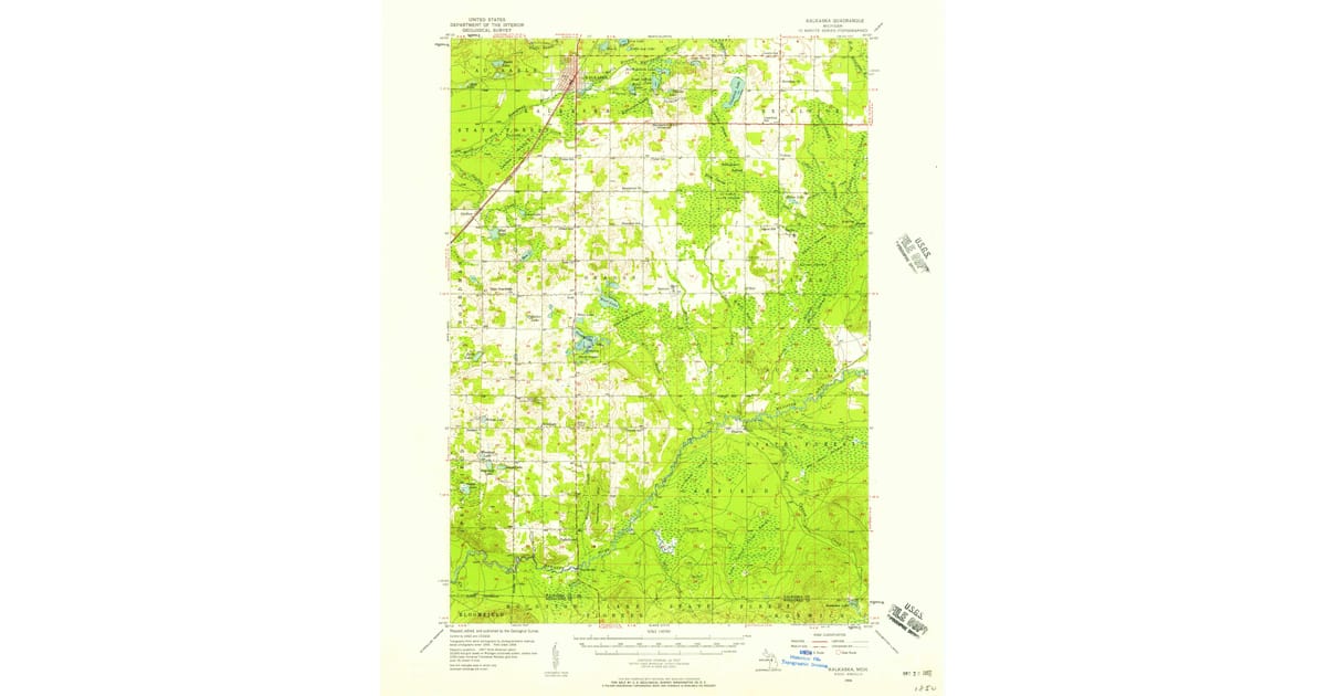 1956 Map of Kalkaska, MI — High-Res | Pastmaps
