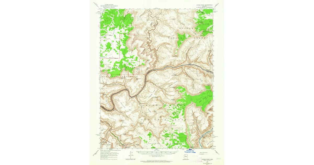 1962 Map of Kanab Point, Coconino County, AZ — High-Res | Pastmaps
