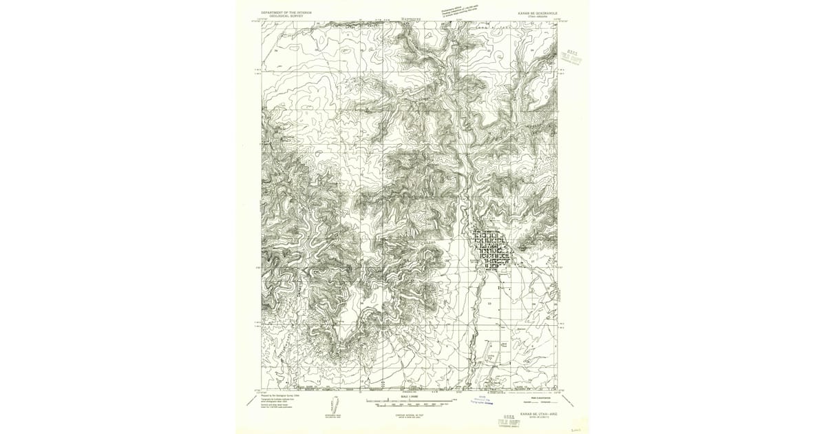 1954 Map of Kanab SE, Kane County, UT — High-Res | Pastmaps