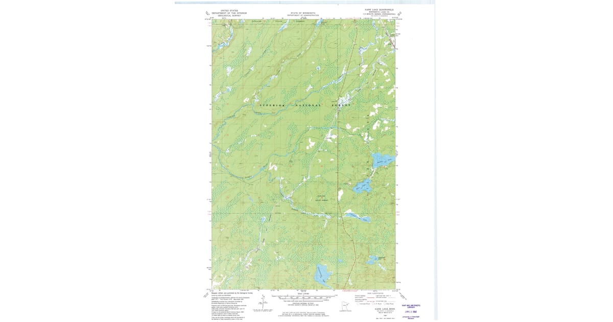 1981 Map of Kane Lake, Lake County, MN — High-Res | Pastmaps