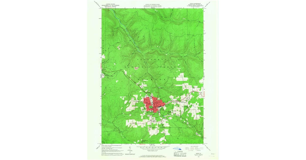 1966 Map of Kane, PA — High-Res | Pastmaps