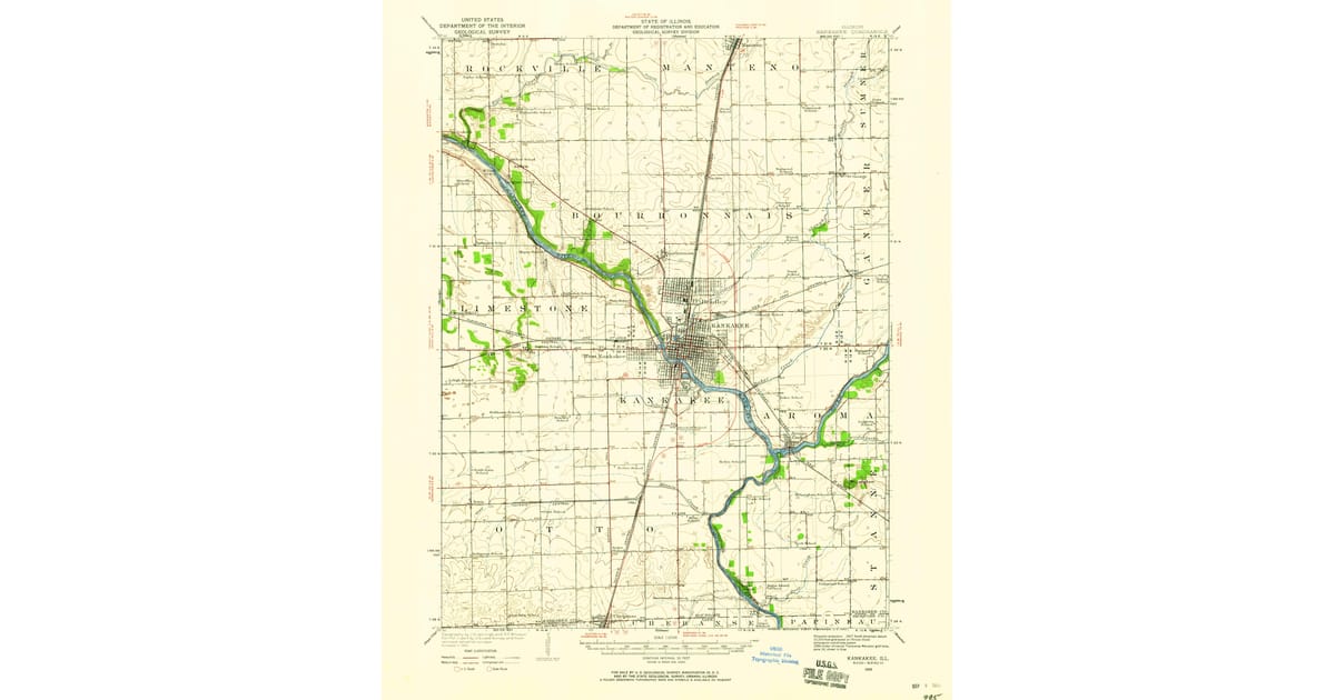 Old Maps of Kankakee, IL for Genealogy | Pastmaps
