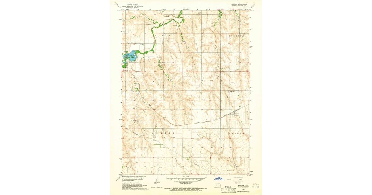 1965 Map of Kanona, Decatur County, KS — High-Res | Pastmaps