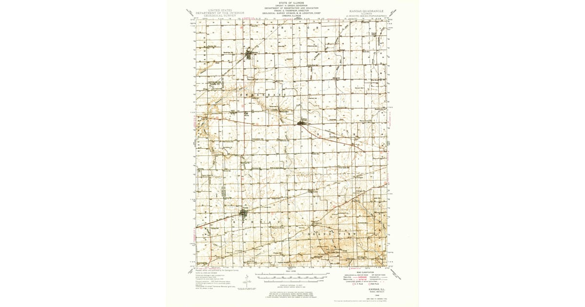 1946 Map of Kansas, IL — High-Res | Pastmaps