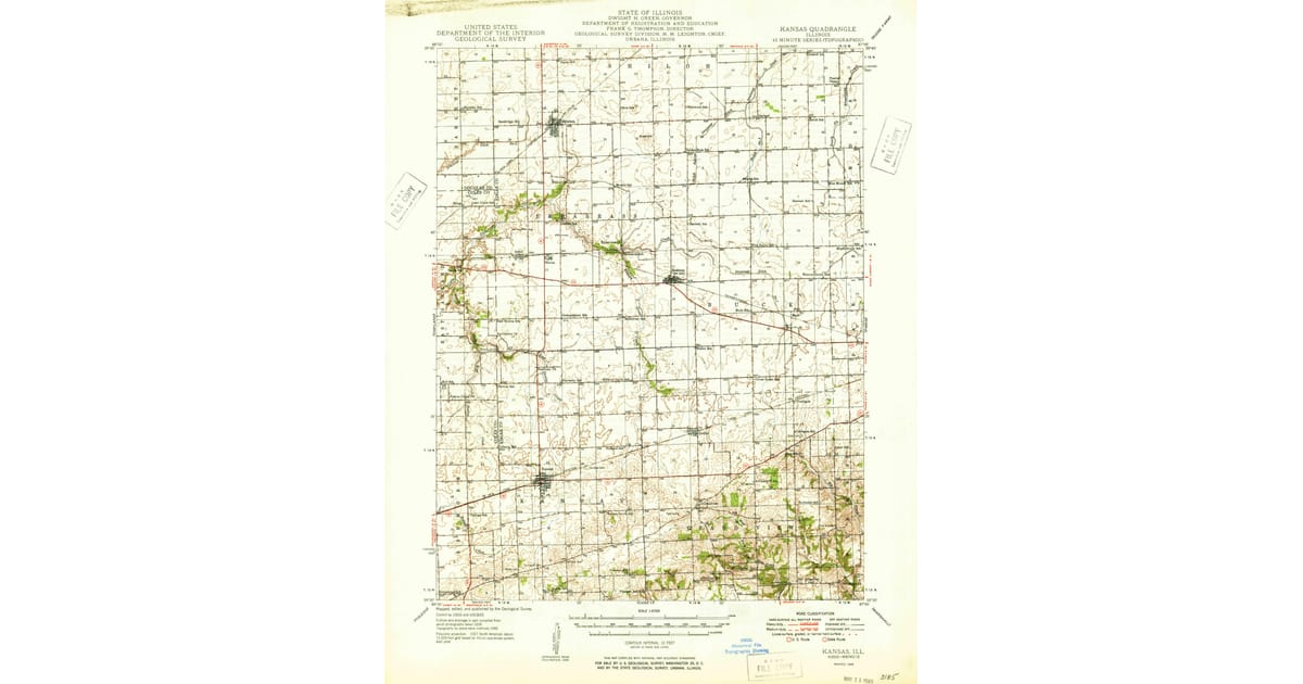 1949 Map of Kansas, IL — High-Res | Pastmaps