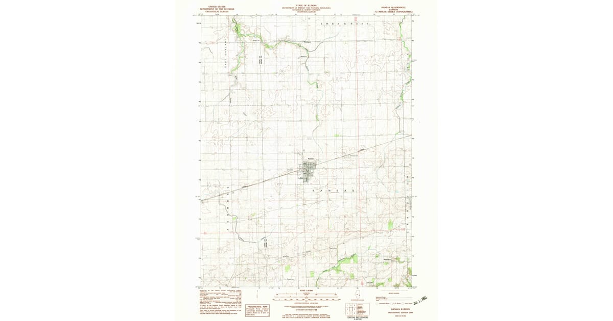 1982 Map of Kansas, IL — High-Res | Pastmaps
