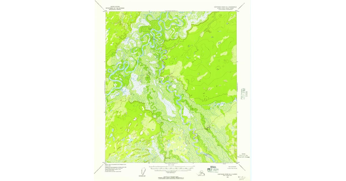 1952 Map of Kantishna River B-1, Yukon-Koyukuk Borough, AK — High-Res ...
