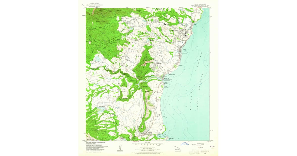1960s Maps of Kapaa, HI | Pastmaps