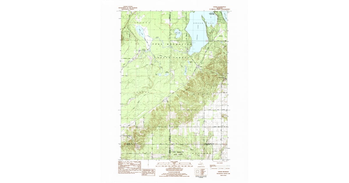 1983 Map of Karlin, Grand Traverse County, MI — High-Res | Pastmaps