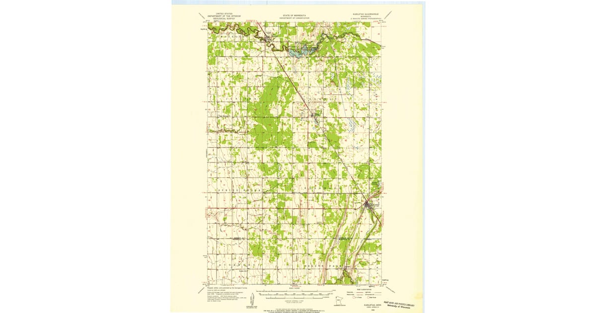 1956 Map of Karlstad, MN — High-Res | Pastmaps