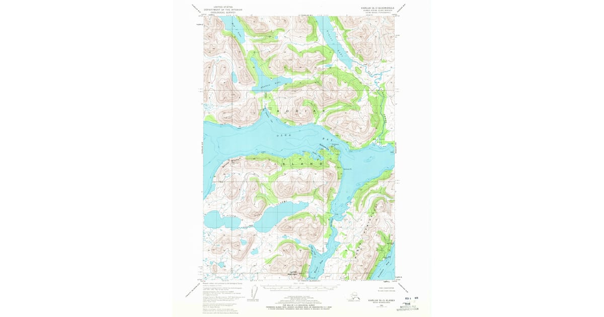 1952 Map of Karluk A-1, Kodiak Island Borough, AK — High-Res | Pastmaps