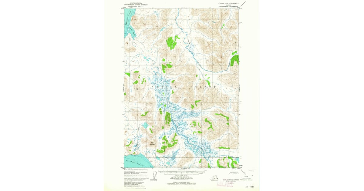 1952 Map of Karluk B-2, Kodiak Island Borough, AK — High-Res | Pastmaps