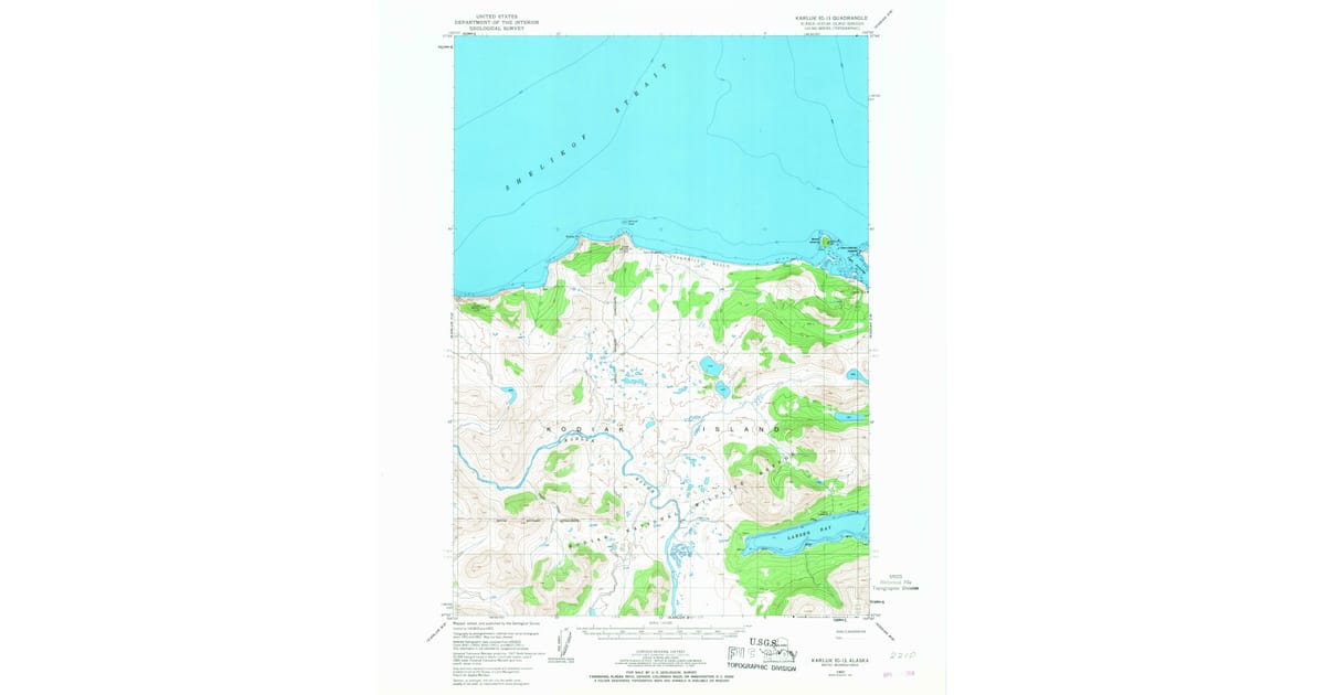 1952 Map of Karluk C-1, Kodiak Island Borough, AK — High-Res | Pastmaps
