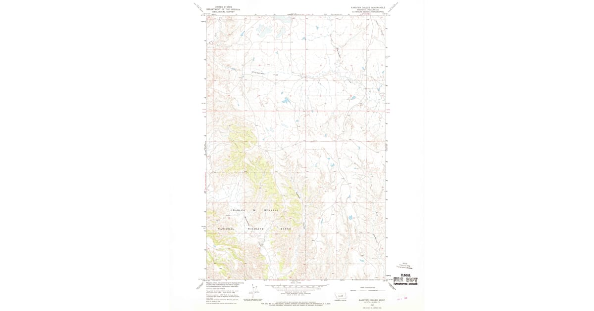 1965 Map of Karsten Coulee, Phillips County, MT — High-Res | Pastmaps