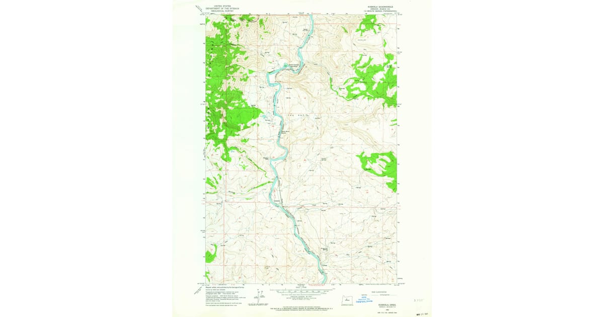 1962 Map of Kaskela, Wasco County, OR — High-Res | Pastmaps