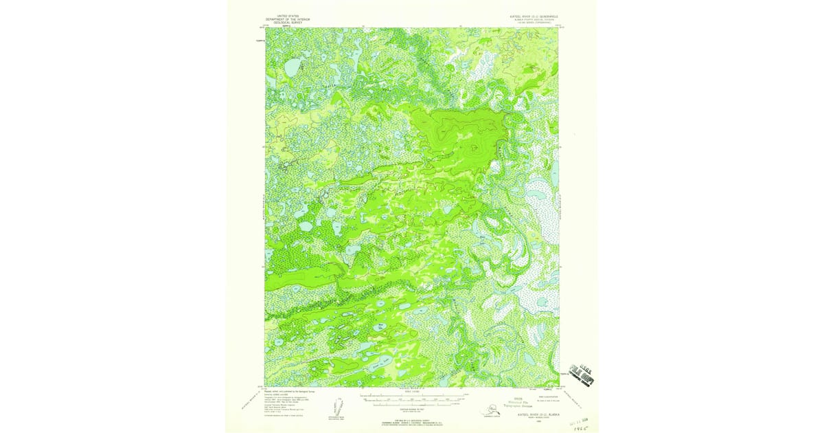1955 Map of Kateel River D-2, Yukon-Koyukuk Borough, AK — High-Res ...
