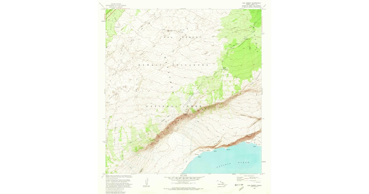 1981 Map of Kau Desert, Hawaii County, HI — High-Res | Pastmaps