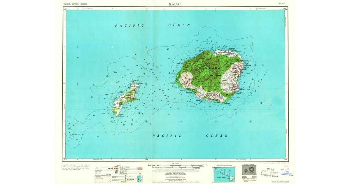 1967 Map of Kauai, Kauai County, HI — High-Res | Pastmaps