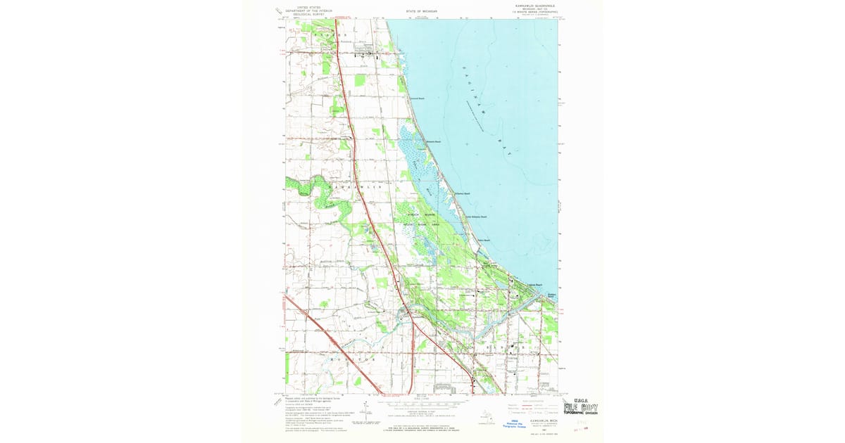 1967 Map of Kawkawlin, Bay County, MI — High-Res | Pastmaps