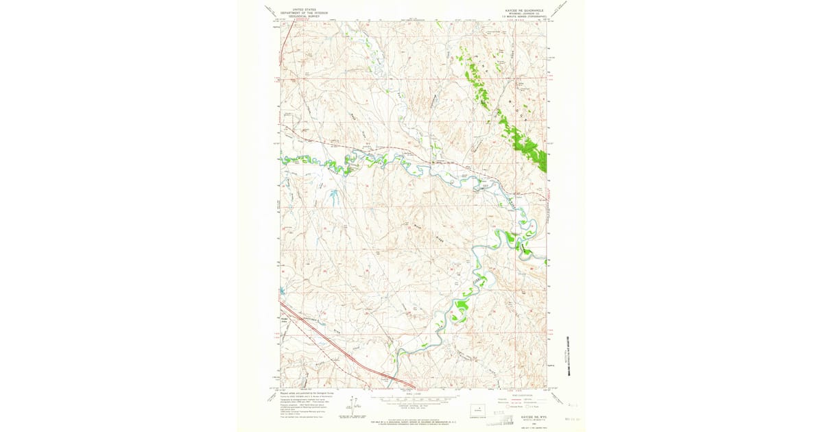1961 Map of Kaycee NE, Johnson County, WY — High-Res | Pastmaps
