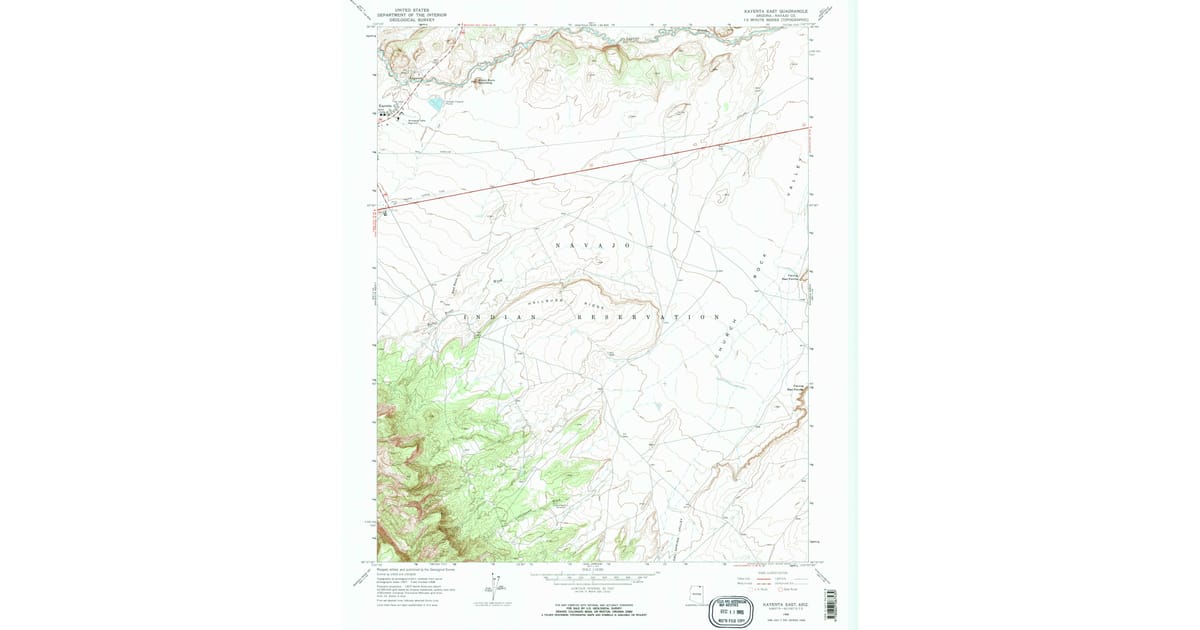 1968 Map of Kayenta East, Navajo County, AZ — High-Res | Pastmaps