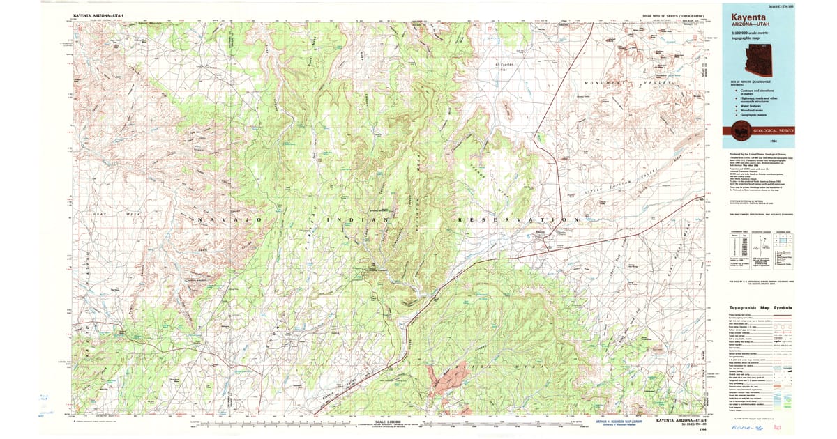 1984 Map of Kayenta, AZ — High-Res | Pastmaps