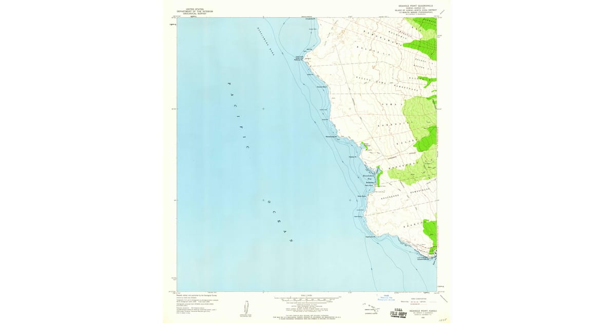 1959 Map of Keahole Point, Hawaii County, HI — High-Res | Pastmaps