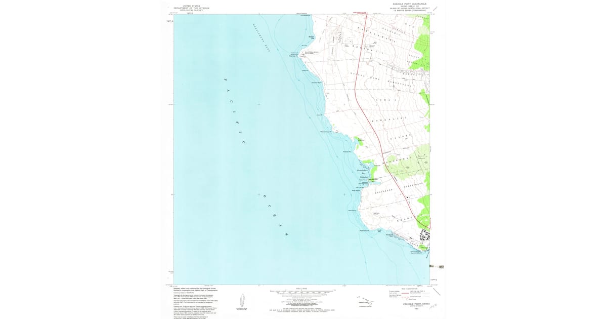 1982 Map of Keahole Point, Hawaii County, HI — High-Res | Pastmaps