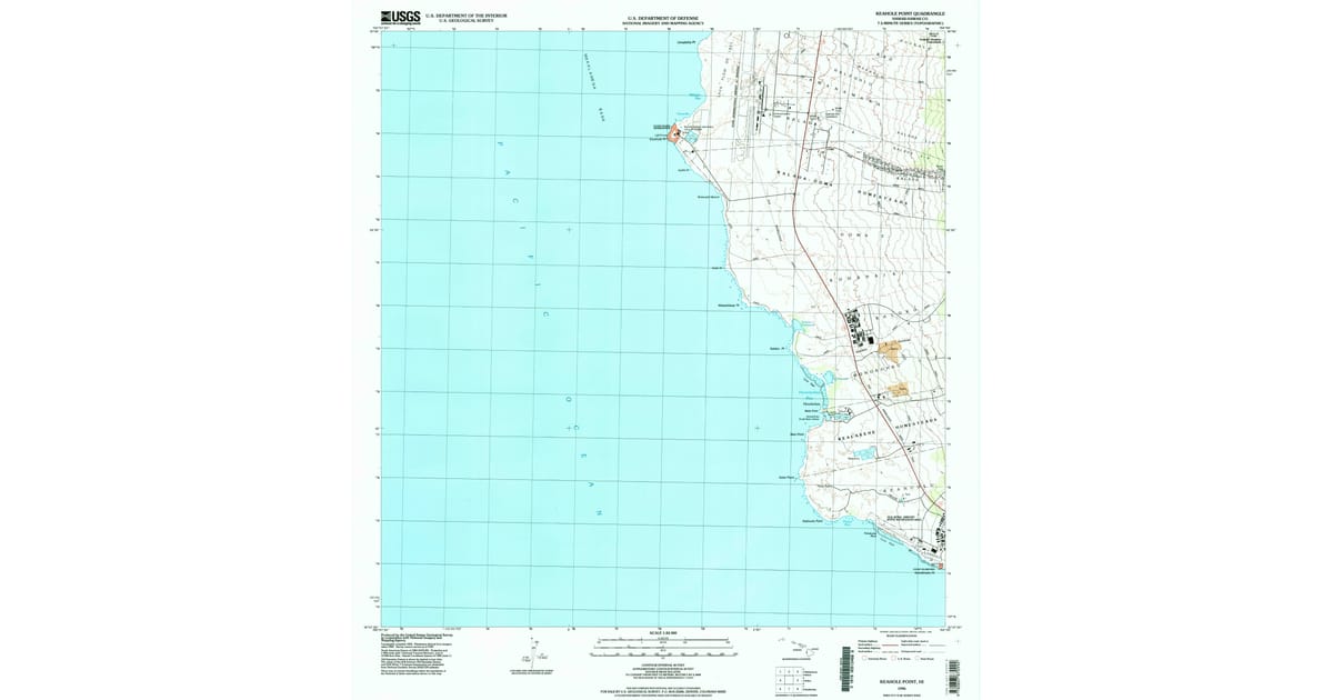1996 Map of Keahole Point, Hawaii County, HI — High-Res | Pastmaps