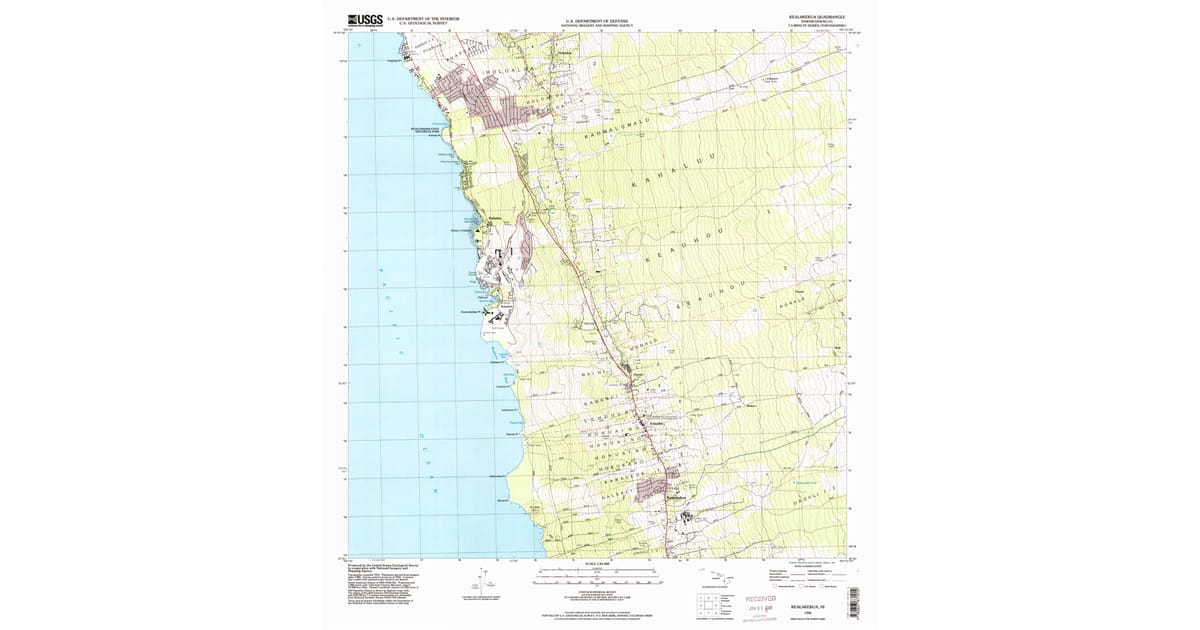 1990s Maps of Kainaliu, HI | Pastmaps