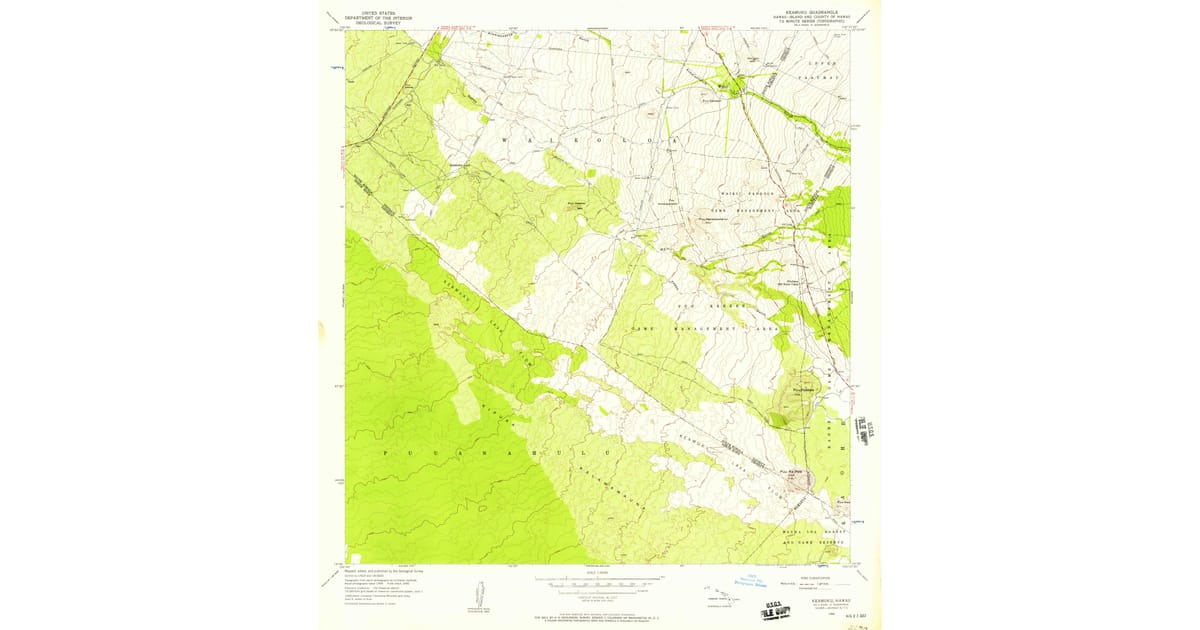1956 Map of Keamuku, Hawaii County, HI — High-Res | Pastmaps