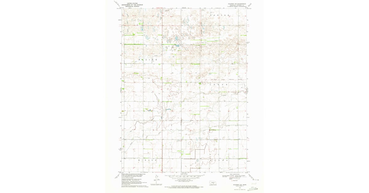 1970 Map of Kearney SE, Kearney County, NE — High-Res | Pastmaps
