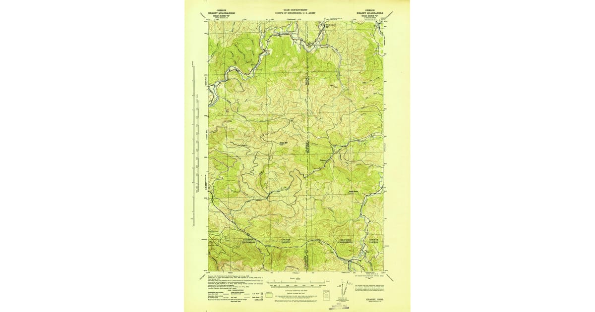 1943 Map of Keasey, Clatsop County, OR — High-Res | Pastmaps