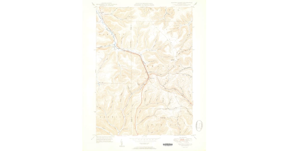 1950 Map of Keating Summit, Potter County, PA — High-Res | Pastmaps