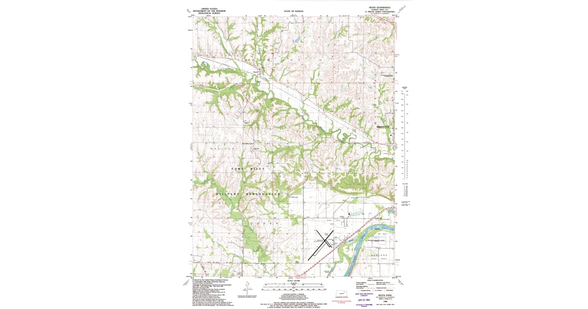 1982 Map of Keats, KS — High-Res | Pastmaps