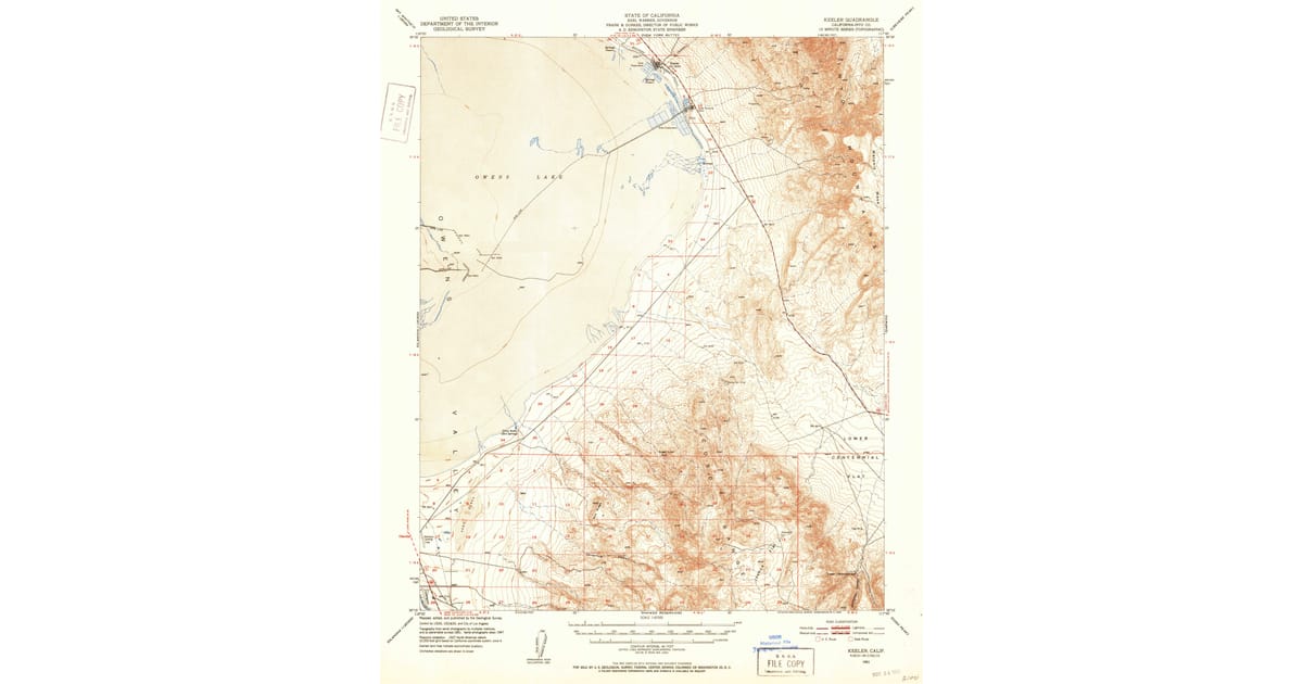 1951 Map of Keeler, CA — High-Res | Pastmaps