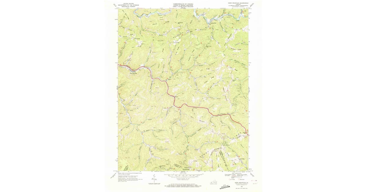 1968 Map of Keen Mountain, Buchanan County, VA — High-Res | Pastmaps