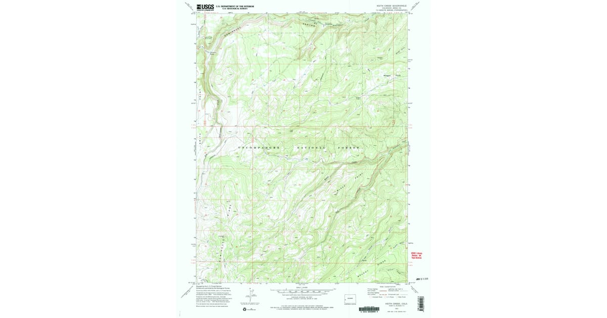 1972 Map of Keith Creek, Mesa County, CO — High-Res | Pastmaps