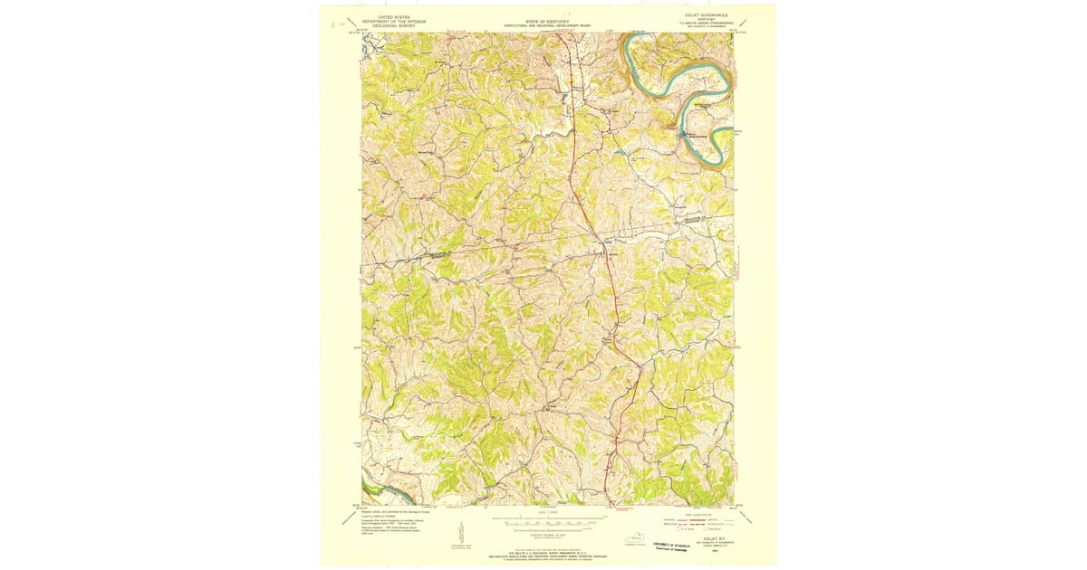 1953 Map of Kelat, Harrison County, KY — High-Res | Pastmaps