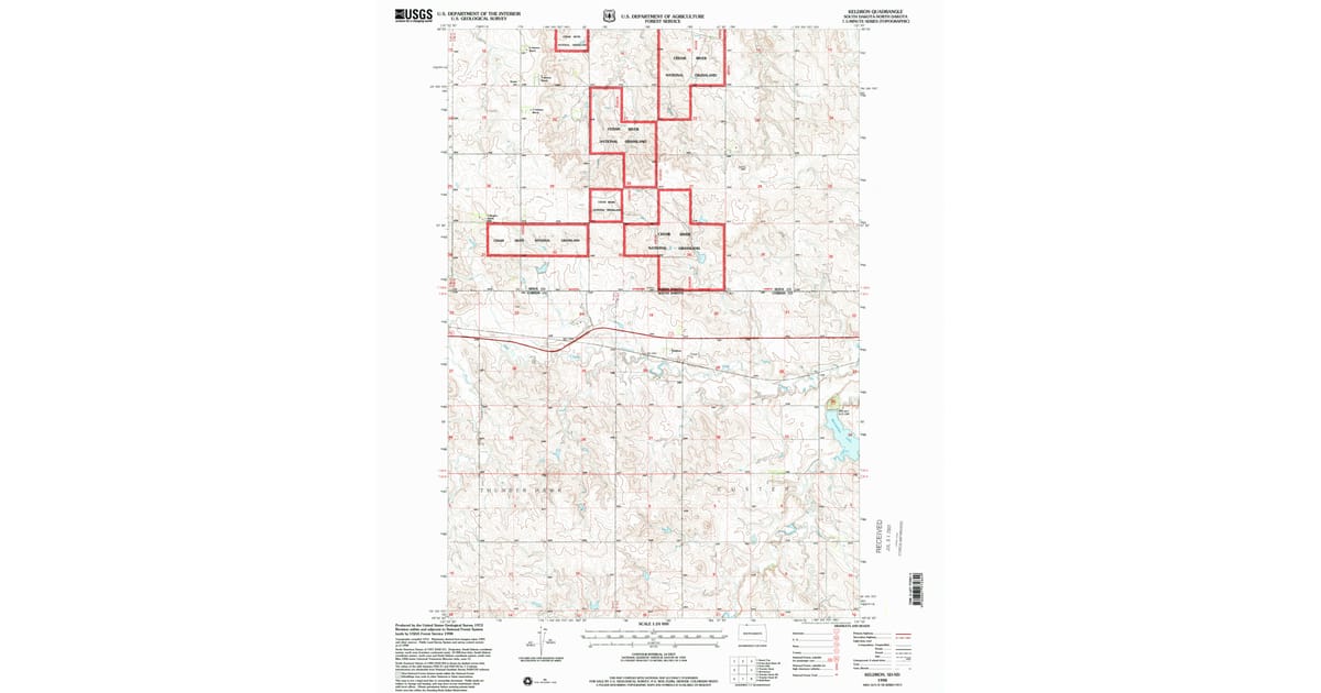1998 Map of Keldron, Corson County, SD — High-Res | Pastmaps