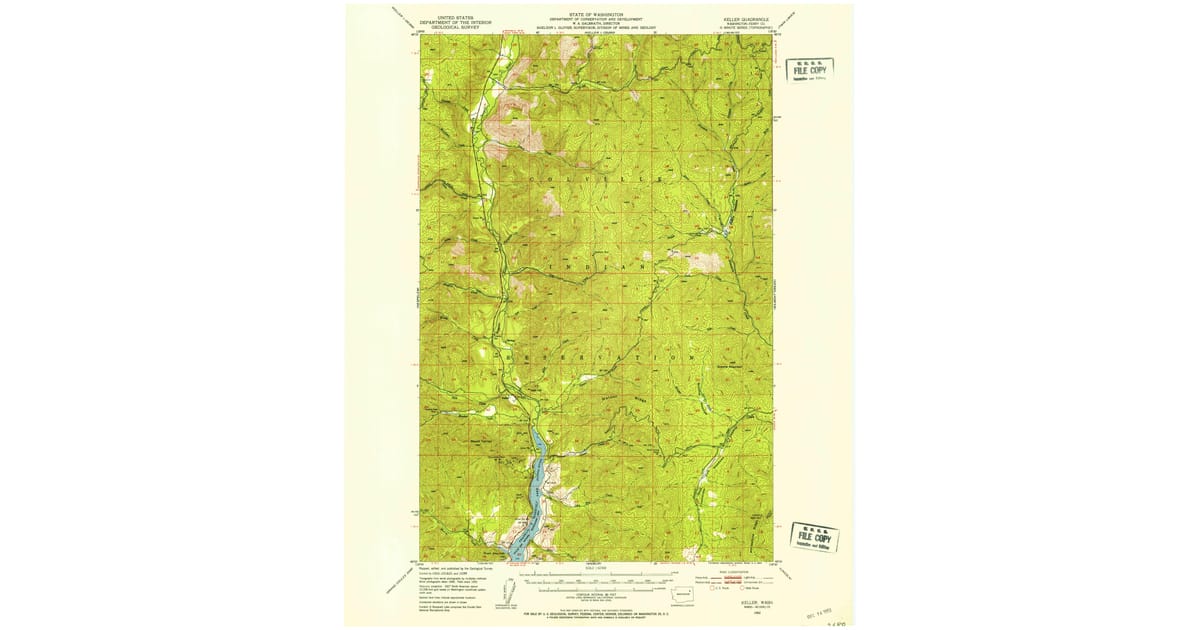 1952 Map of Keller, WA — High-Res | Pastmaps