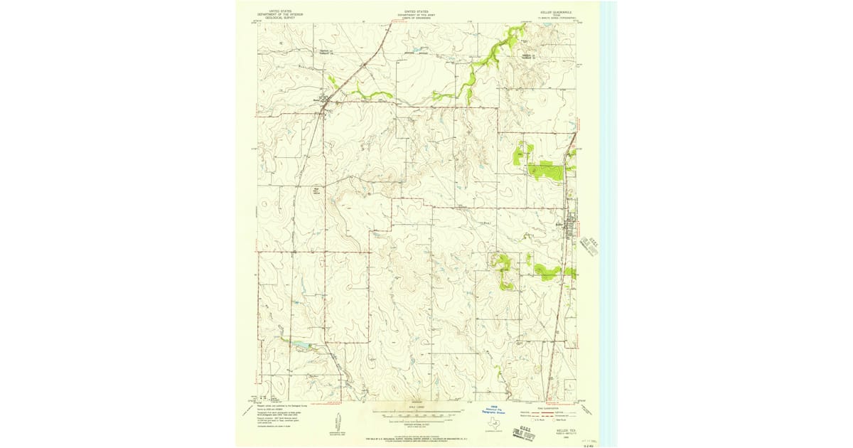 1955 Map of Keller, TX — High-Res | Pastmaps