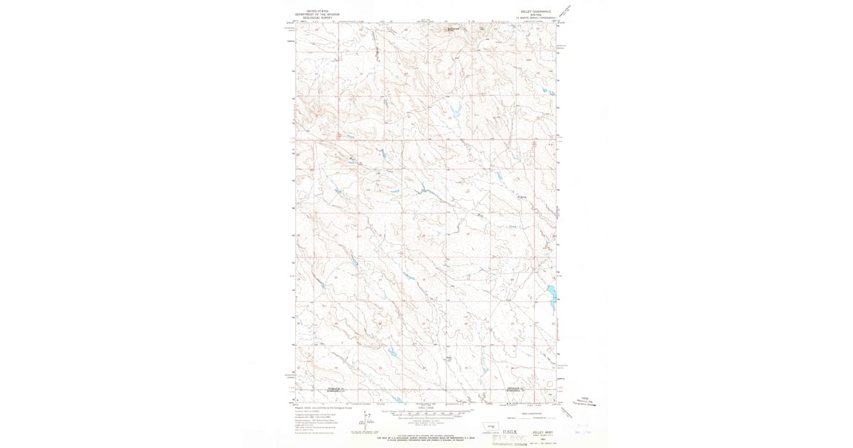 1963 Map of Kelley, Petroleum County, MT — High-Res | Pastmaps