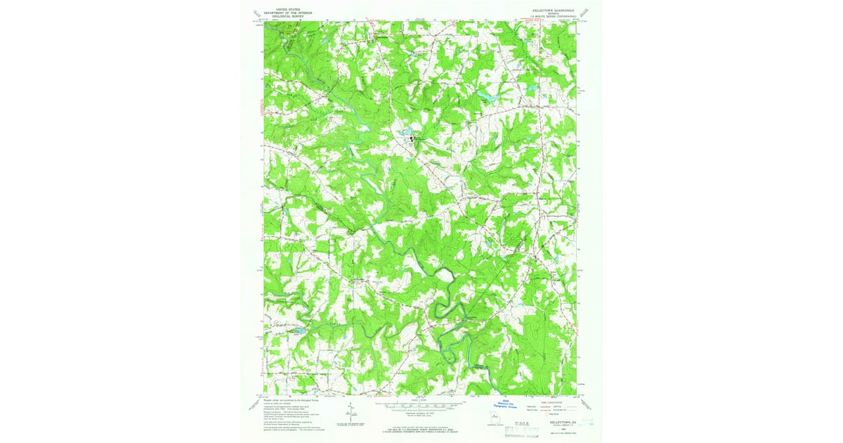 1964 Map of Kelleytown, Rockdale County, GA — High-Res | Pastmaps