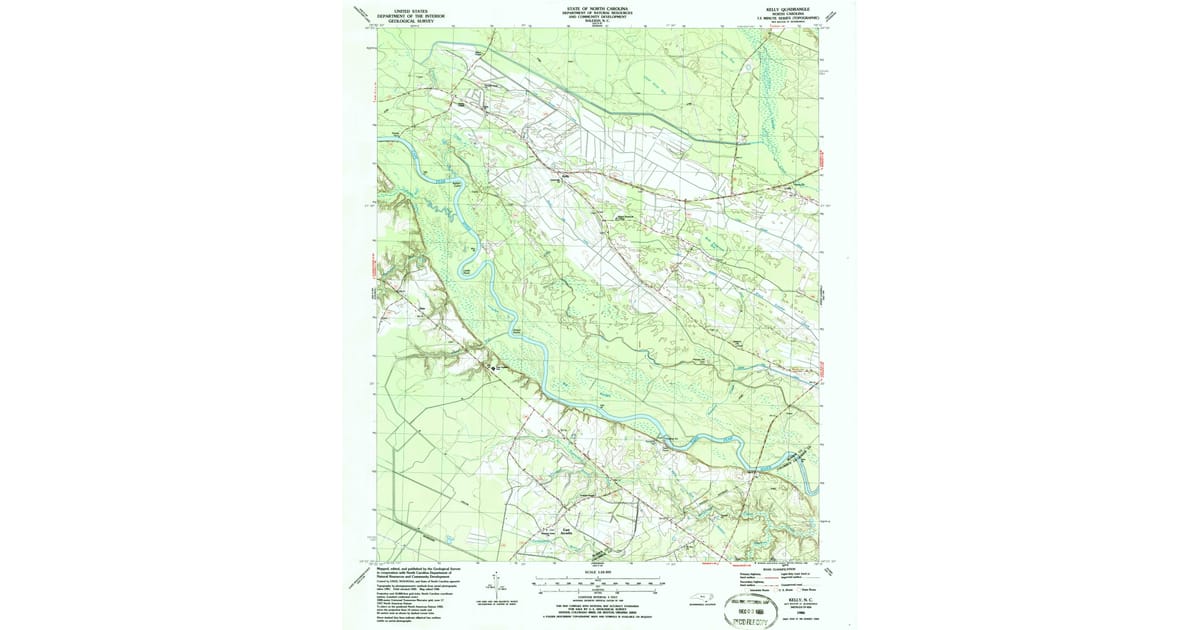 1986 Map of Kelly, NC — High-Res | Pastmaps