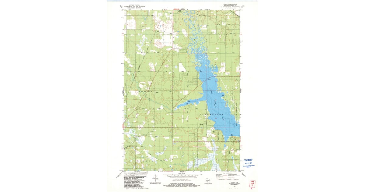 1983 Map of Kelly, Juneau County, WI — High-Res | Pastmaps