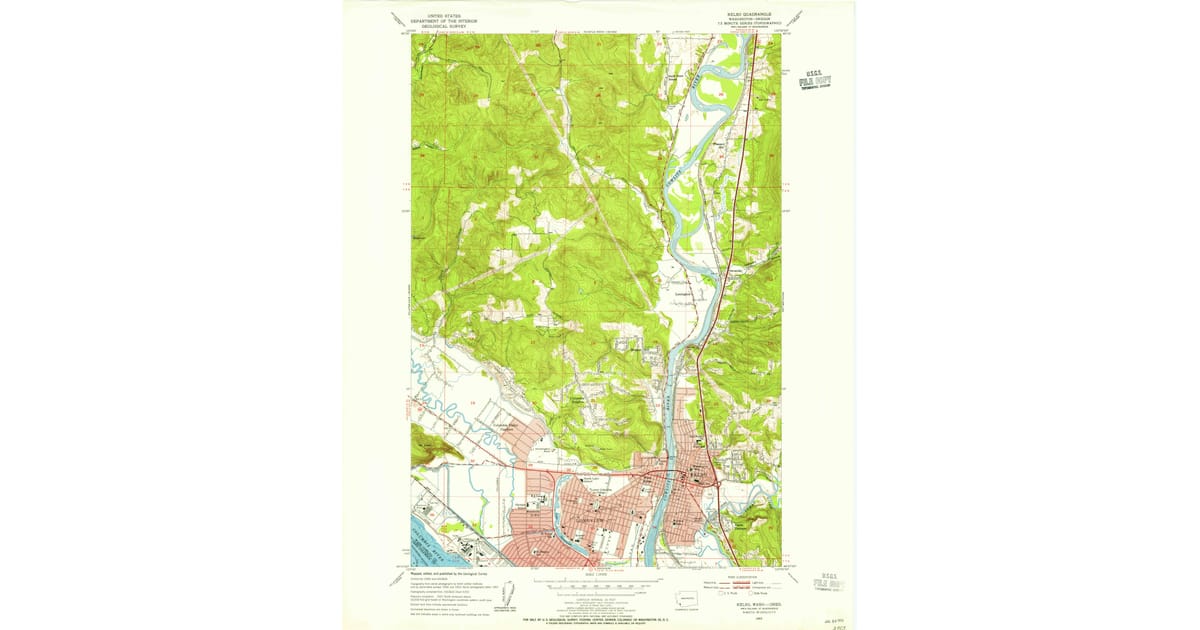 1953 Map of Kelso, WA — High-Res | Pastmaps